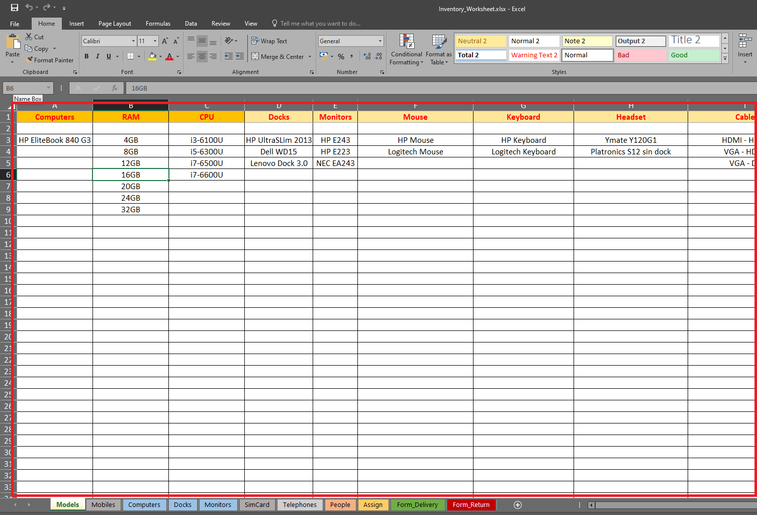 End-user Inventory spreadsheet | techlogist.net