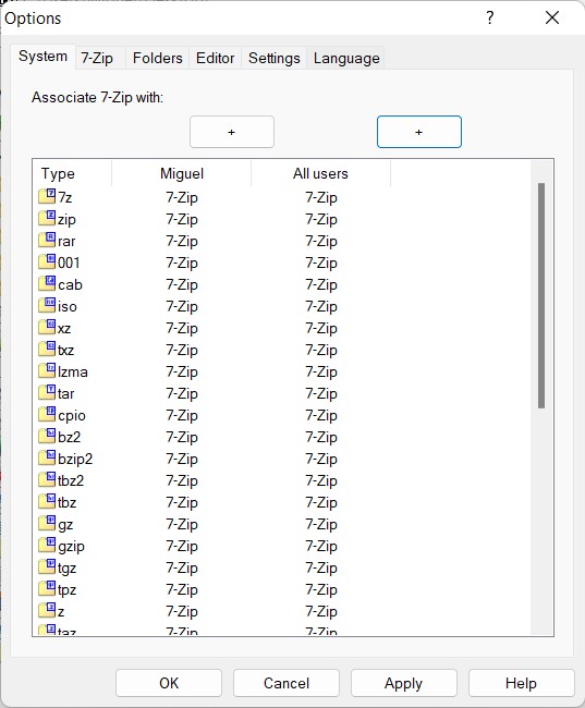 How to set 7Zip as the default application to open certain compressed files type via script ...